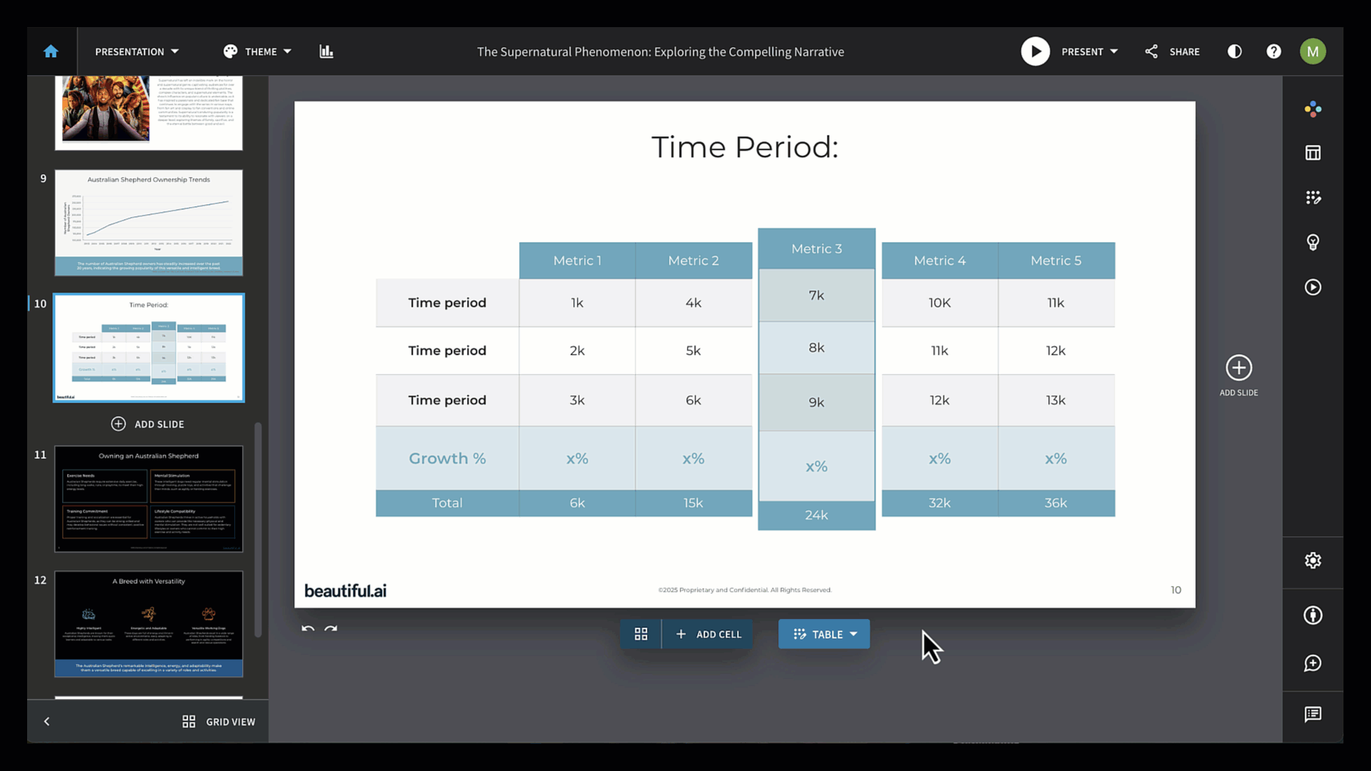 Understanding Table Styles – Beautiful.ai