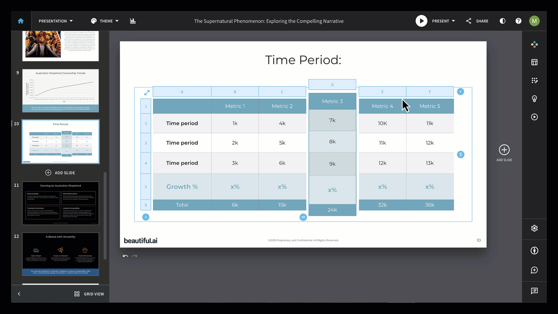 Understanding Table Styles – Beautiful.ai